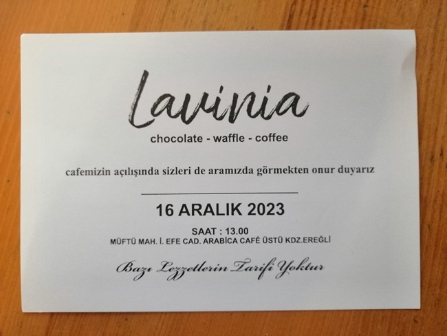 Lavinia, resmen açılıyor